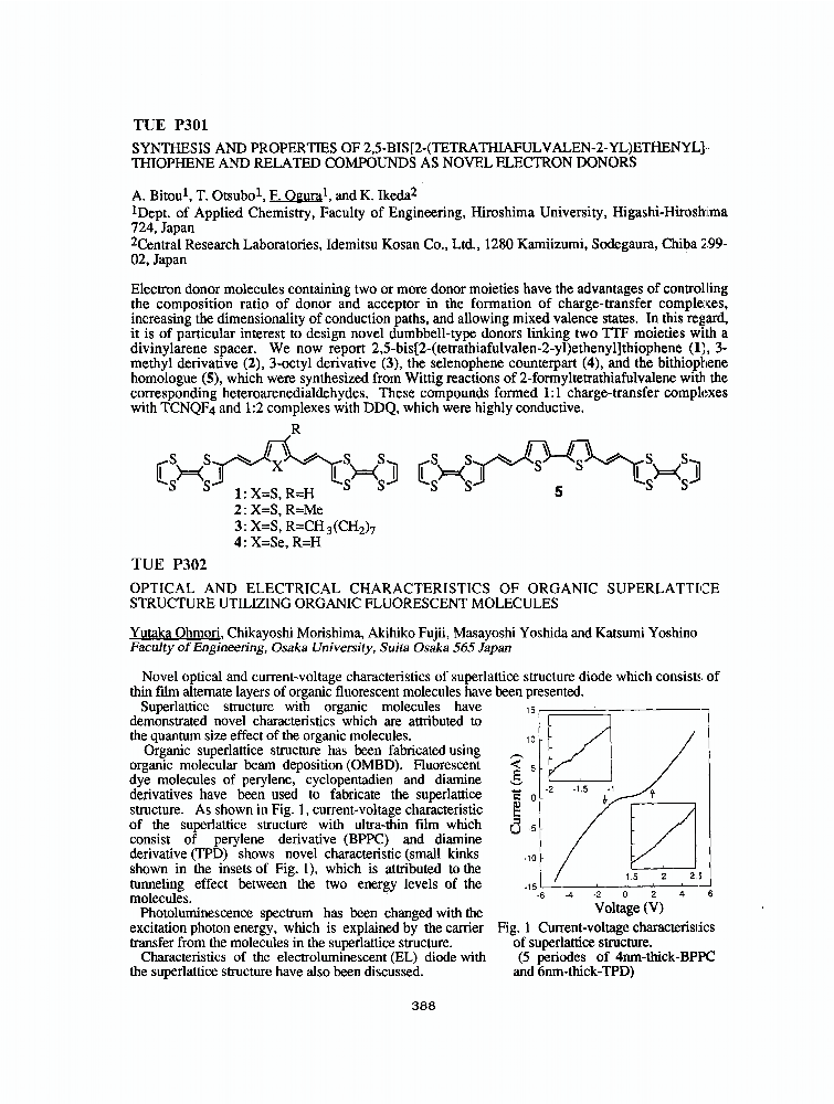 Optical And Electrical Characteristics Of Organic Superlattice