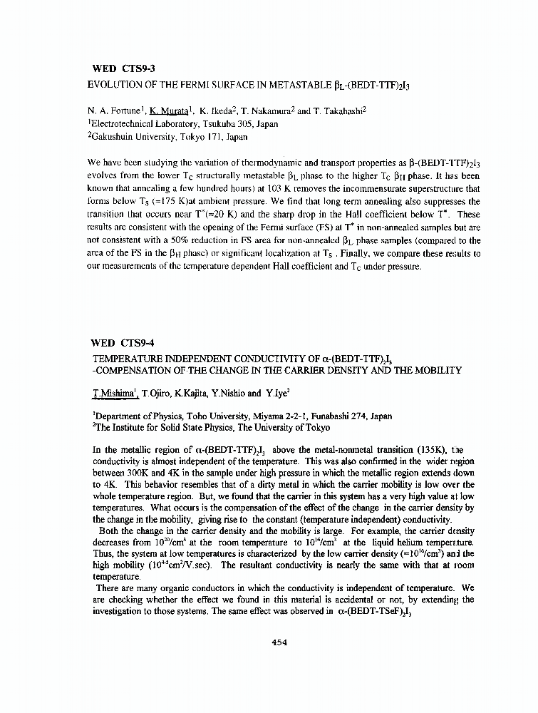 Evolution of the fermi surface in metastable /spl Beta//sub L/-(BEDT ...