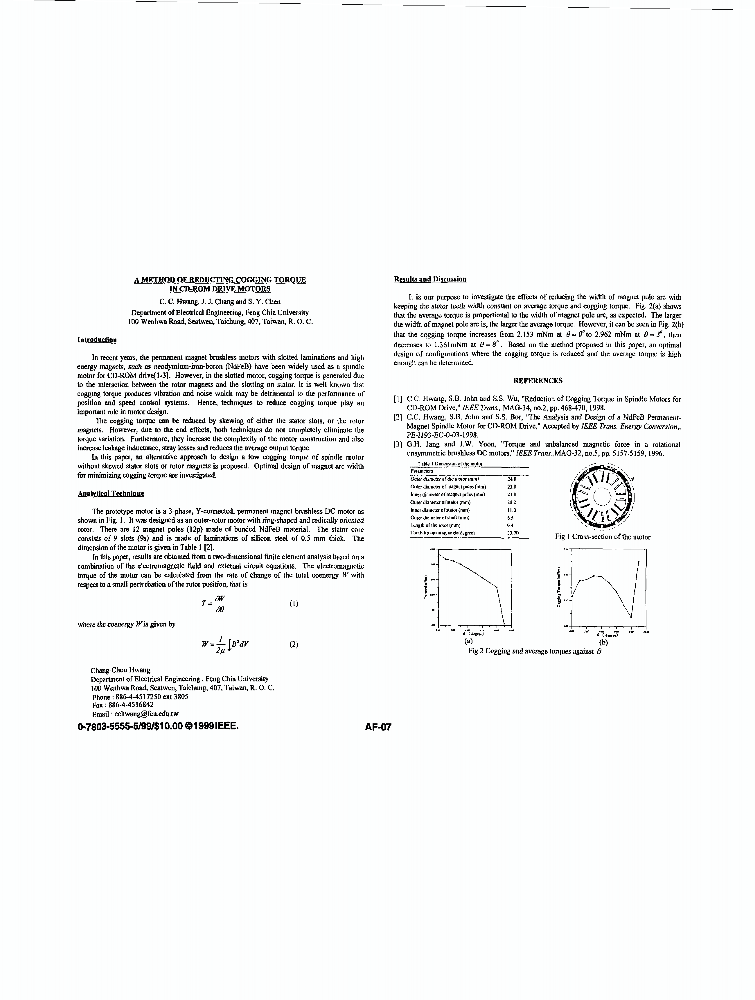 A method of reducting cogging torque in cd-rom drive motors | IEEE ...