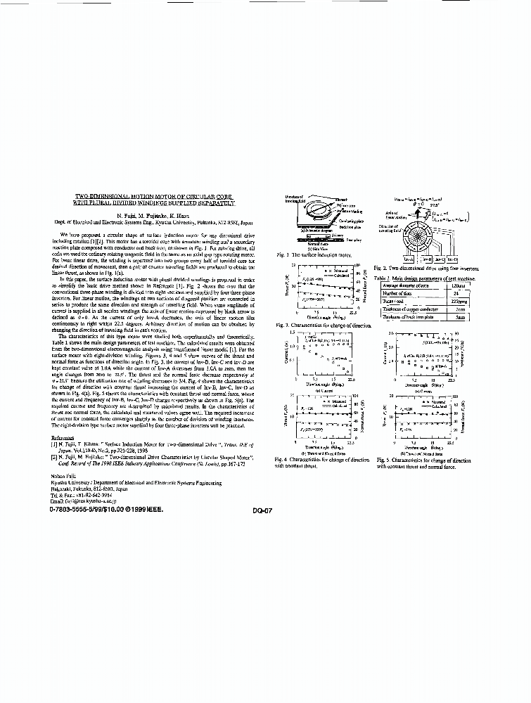 Two-dimensional motion motor of circular core with plural divided ...