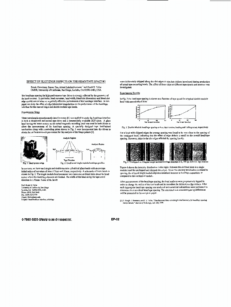 Effect of slot edge defects on the head/tape spacing | IEEE Conference ...