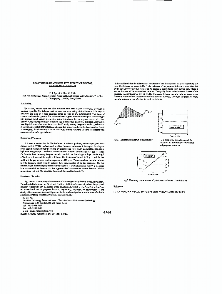 Newly designed meander type thin film inductor with triangular shape ...