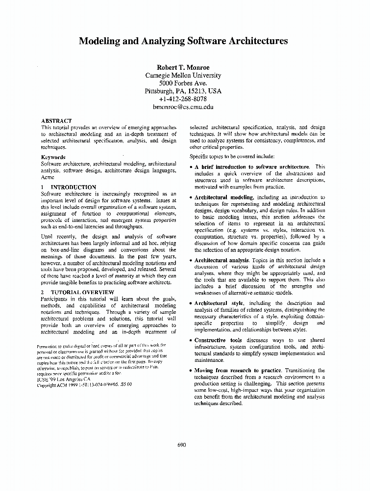 Modeling and analyzing software architectures | IEEE Conference Publication | IEEE Xplore