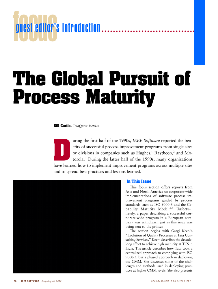 The global pursuit of process maturity | IEEE Journals & Magazine ...