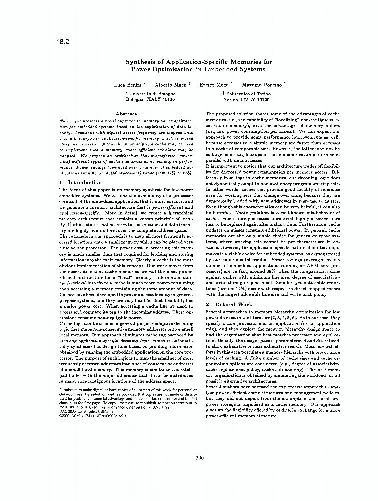 Synthesis Of Application Specific Memories For Power Optimization In Embedded Systems Ieee
