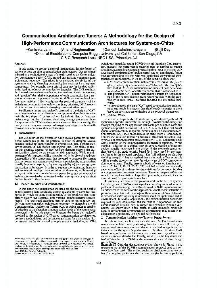 Communication architecture tuners: a methodology for the design of high-performance ...