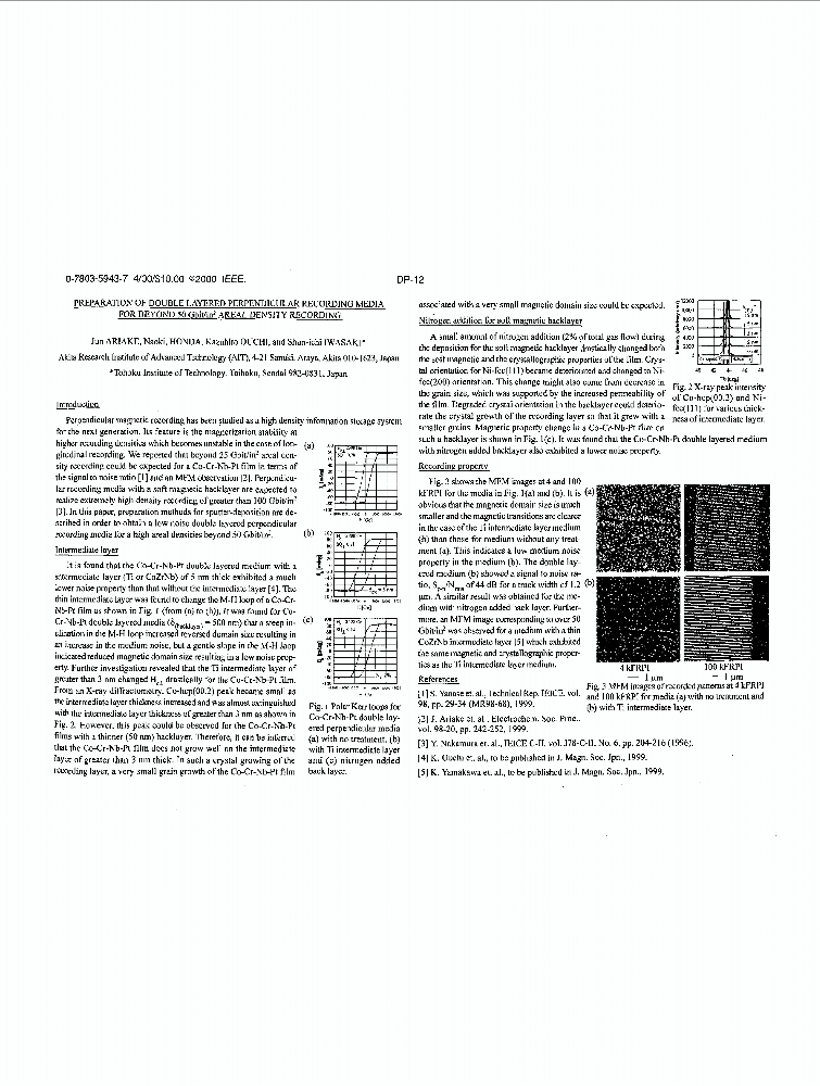 Preparation of double layered perpendicular recording media for beyond 50 Gbit/in/sup 2/ areal ...