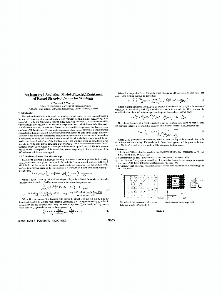 An improved analytical model of the AC resistance of round stranded ...