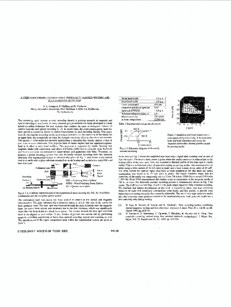A Hybrid Recording Method Using Thermally Assisted Writing And Flux Sensitive Detection Ieee