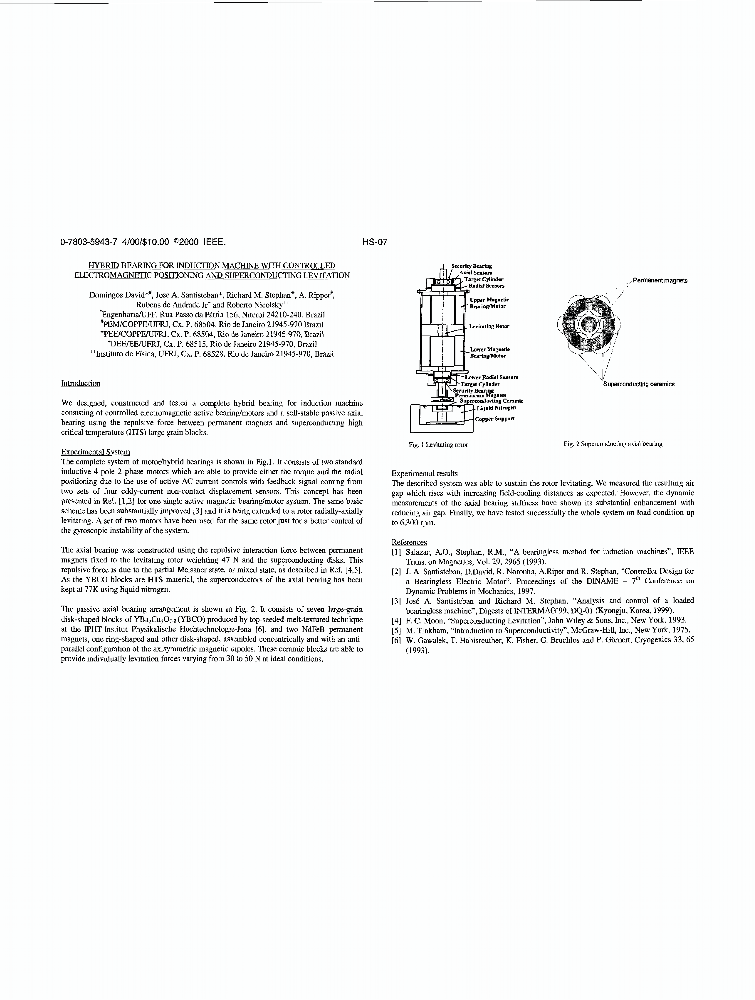 Hybrid bearing for induction machine with controlled electromagnetic ...