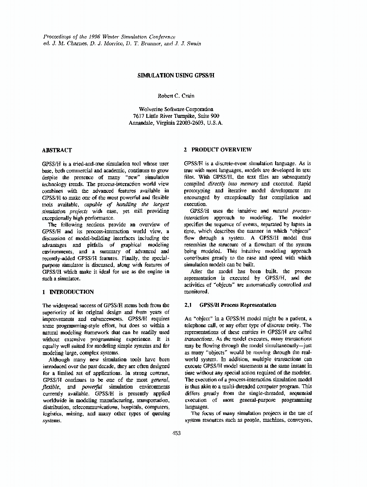 Simulation using GPSS/H | IEEE Conference Publication | IEEE Xplore