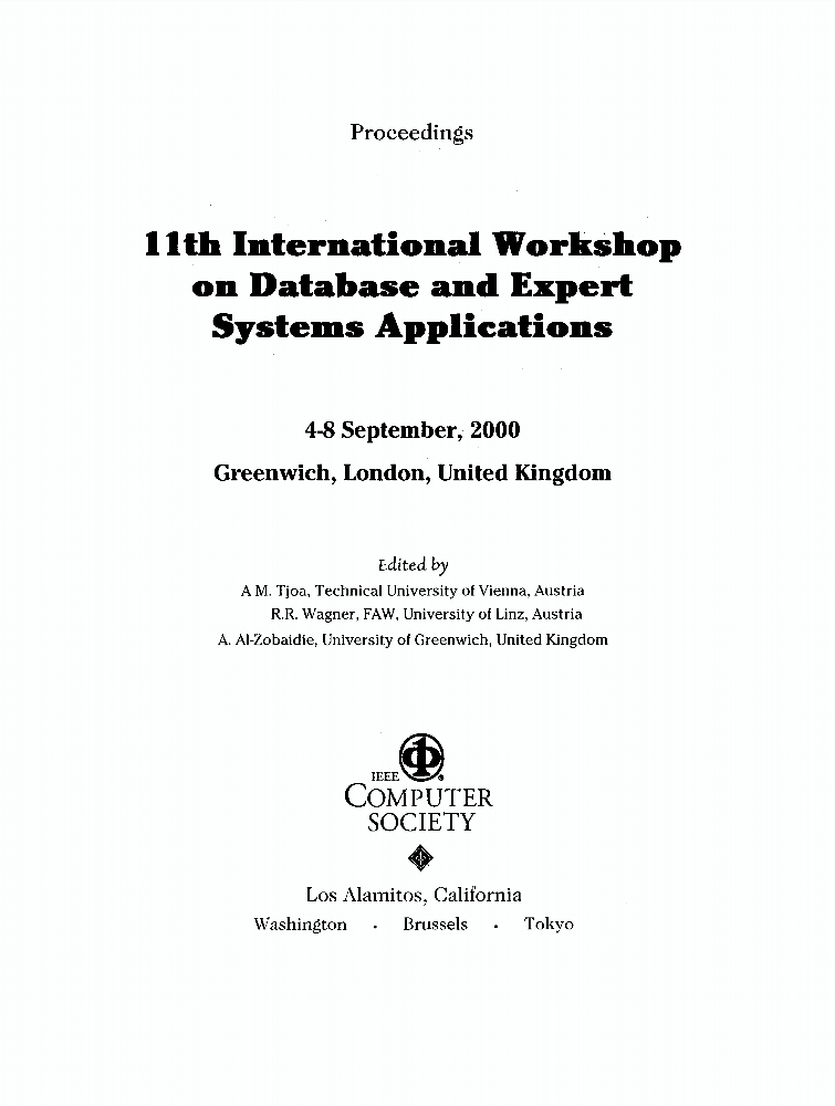 Eleventh International Workshop on Database and Expert Systems ...