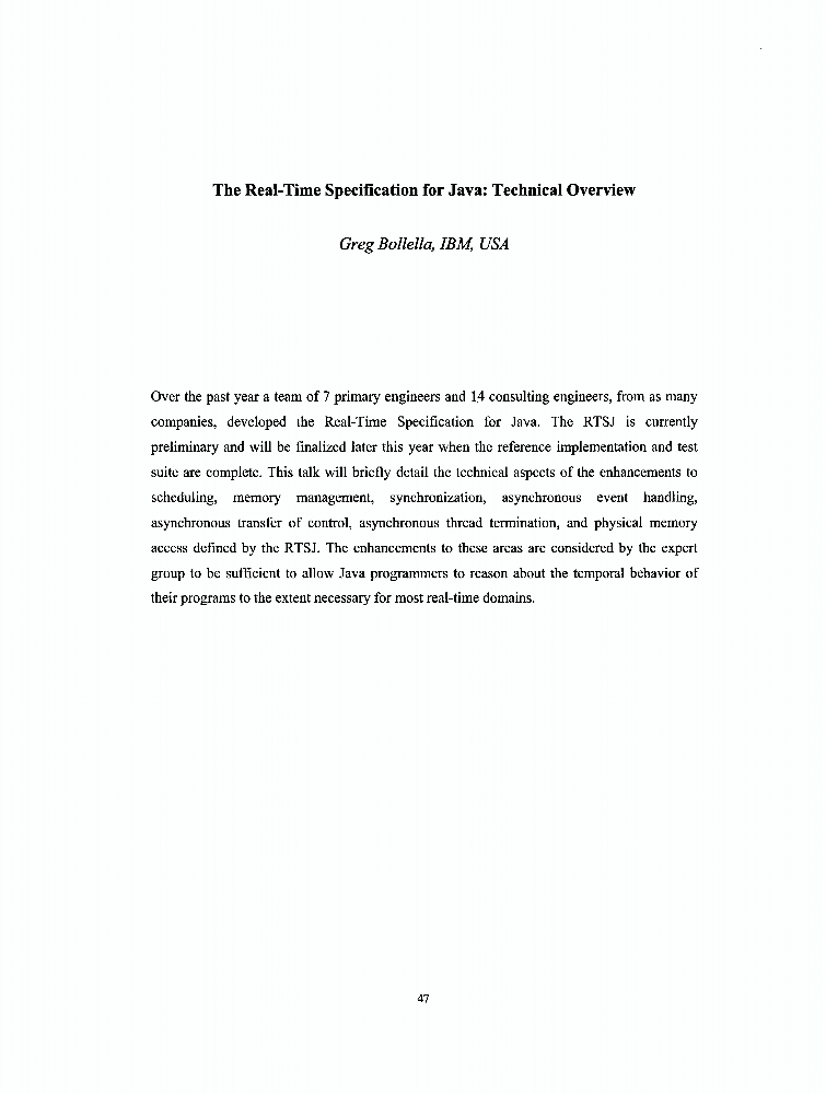 The real-time specification for java: technical overview | IEEE ...