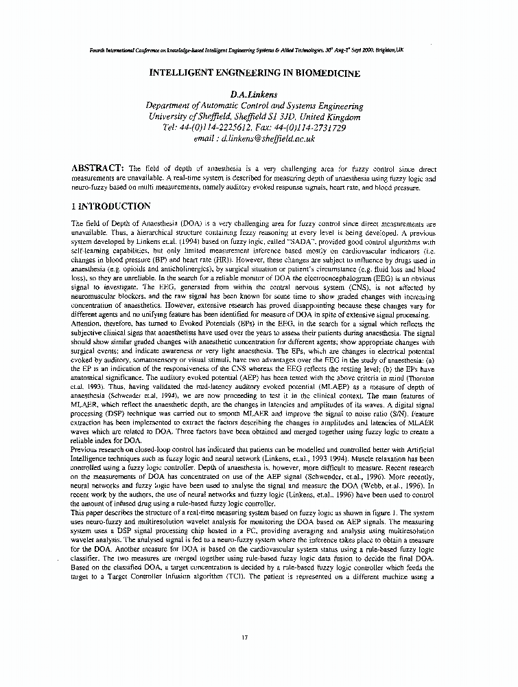 Intelligent engineering in biomedicine | IEEE Conference Publication ...