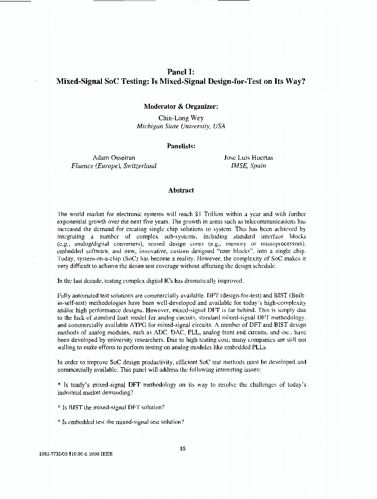 Mixed-signal SoC testing: is mixed-signal design-for-test on its way ...