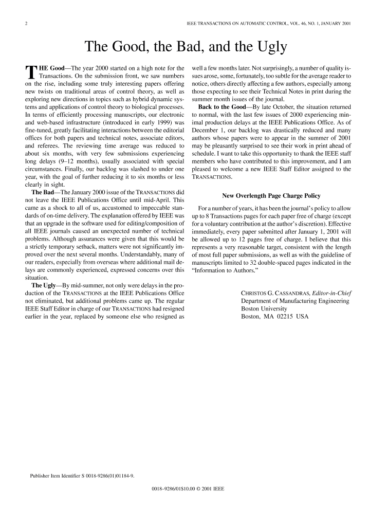 The good, the bad, and the ugly | IEEE Journals & Magazine | IEEE Xplore