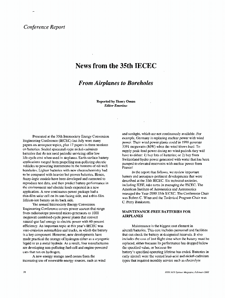 News from the 35th IECEC from airplanes to boreholes | IEEE Journals ...