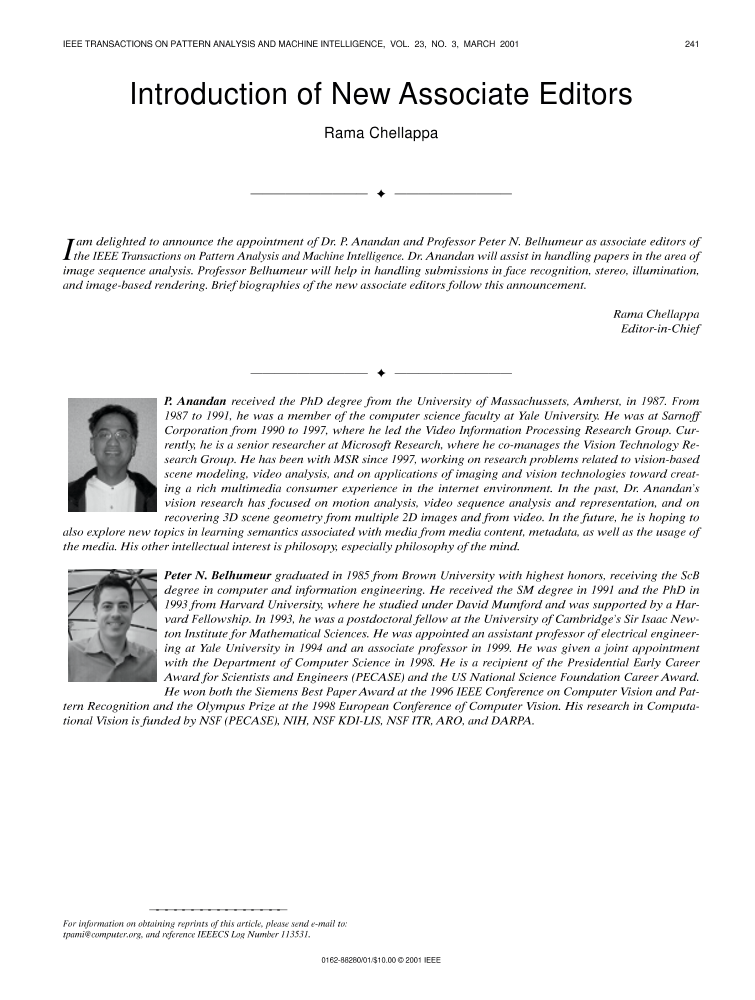 Introduction of new Associate Editors | IEEE Journals & Magazine | IEEE ...