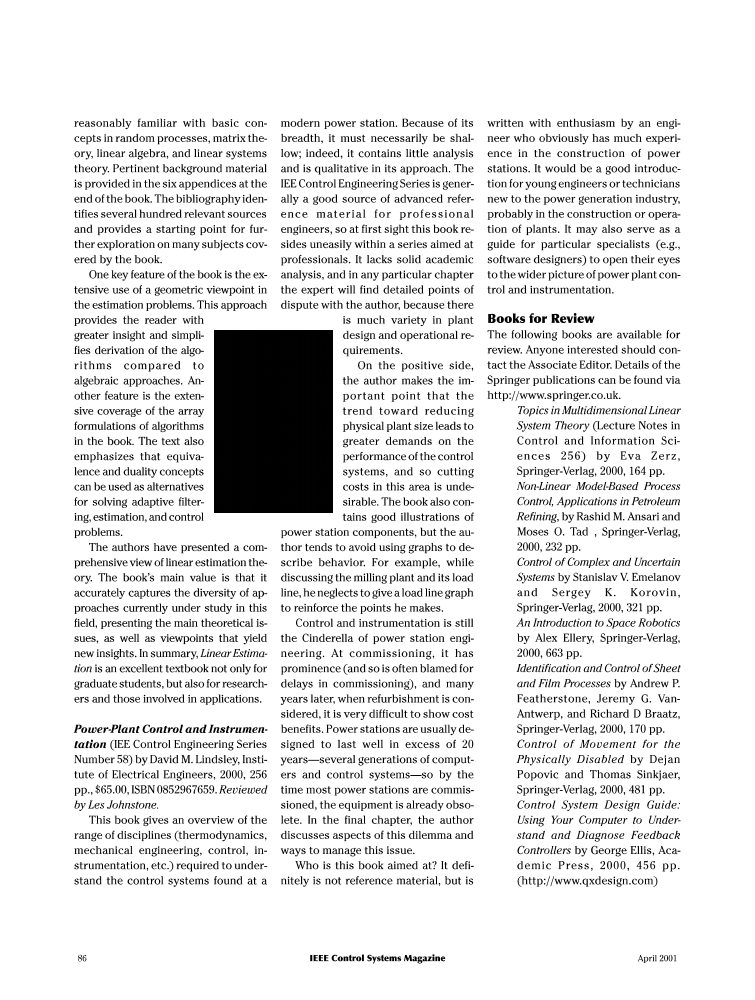 Power-plant control and instrumentation [Book Review] | IEEE Journals ...