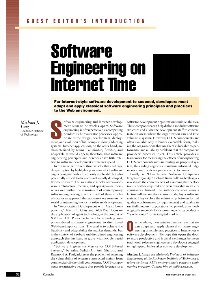 Software engineering on internet time | IEEE Journals & Magazine | IEEE ...