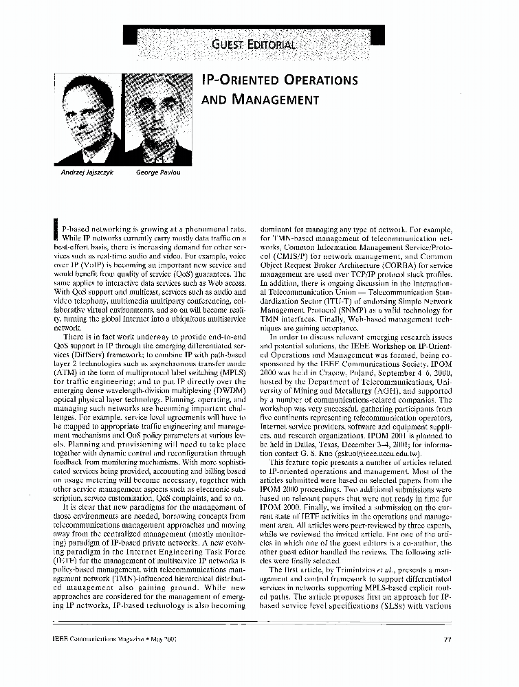 IP-oriented operations and management | IEEE Journals & Magazine | IEEE ...