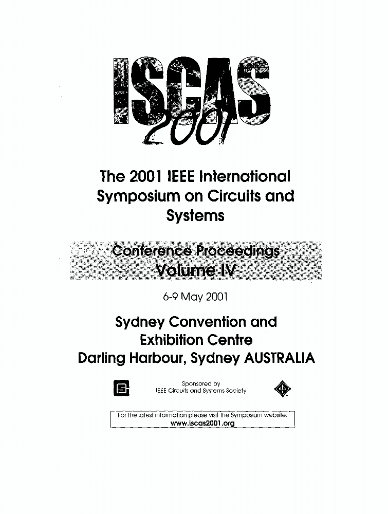 The 2001 IEEE International Symposium on Circuits and Systems | IEEE Conference Publication ...