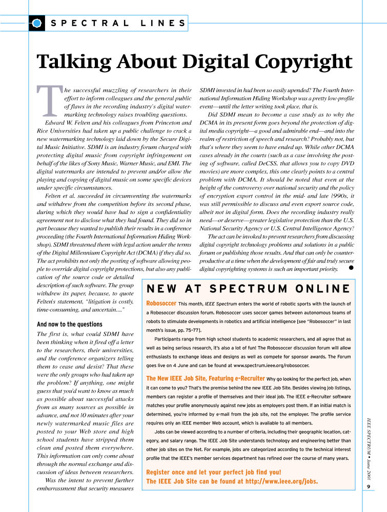 Talking about digital copyright | IEEE Journals & Magazine | IEEE Xplore