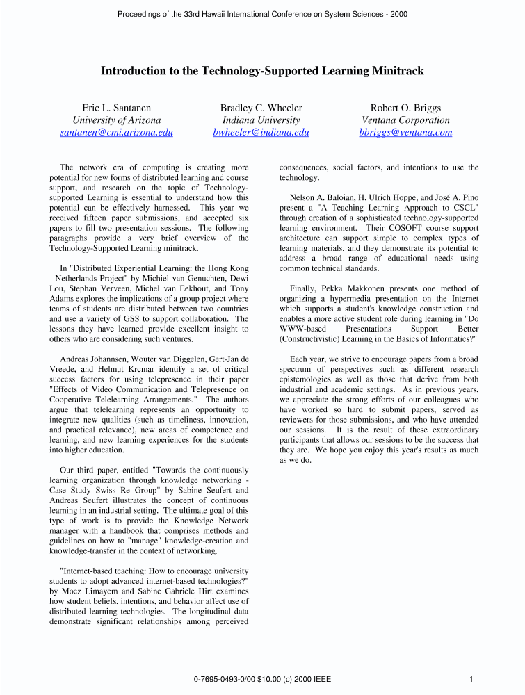 Introduction to the technology-supported learning minitrack | IEEE Conference Publication | IEEE ...