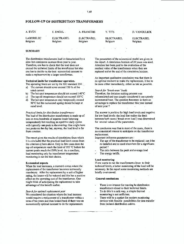 Follow-up of distribution transformers | IET Conference Publication ...
