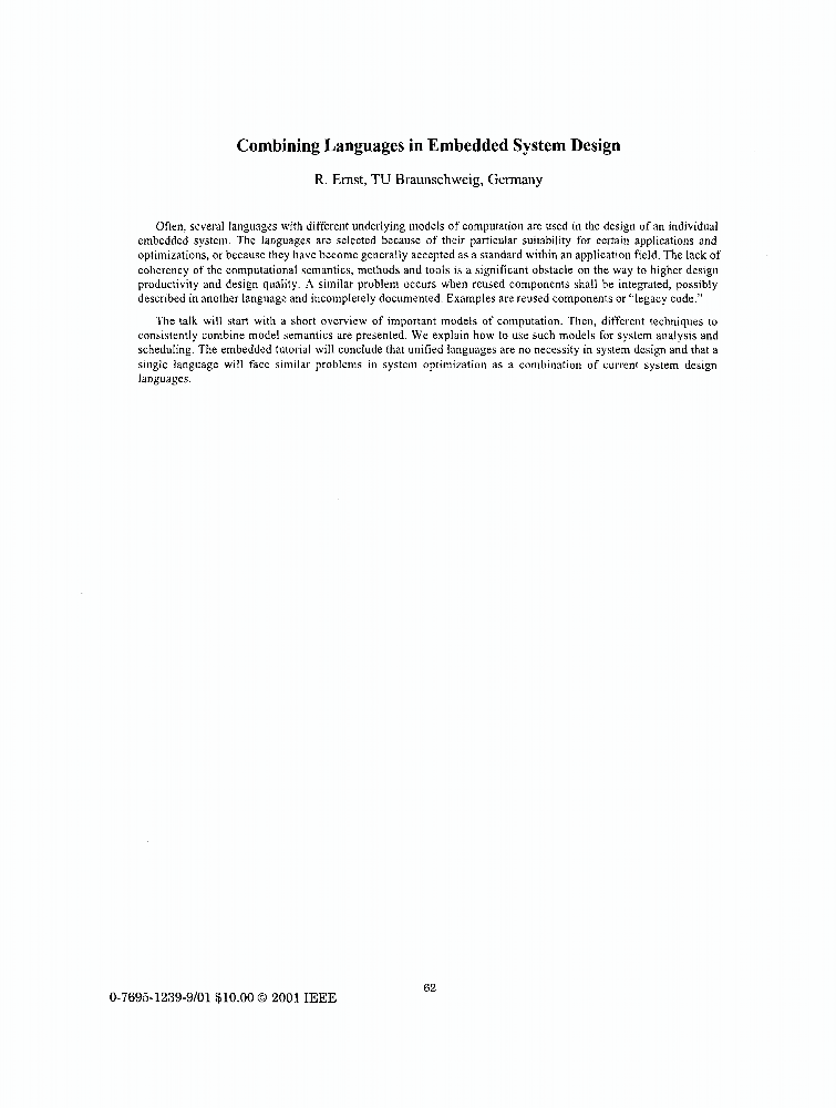 Combining languages in embedded system design | IEEE Conference ...