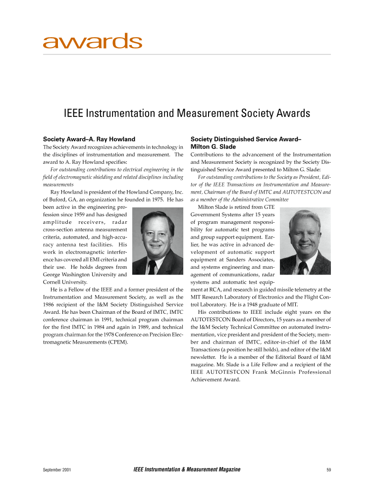 IEEE instrumentation and measurement society awards | IEEE Journals ...