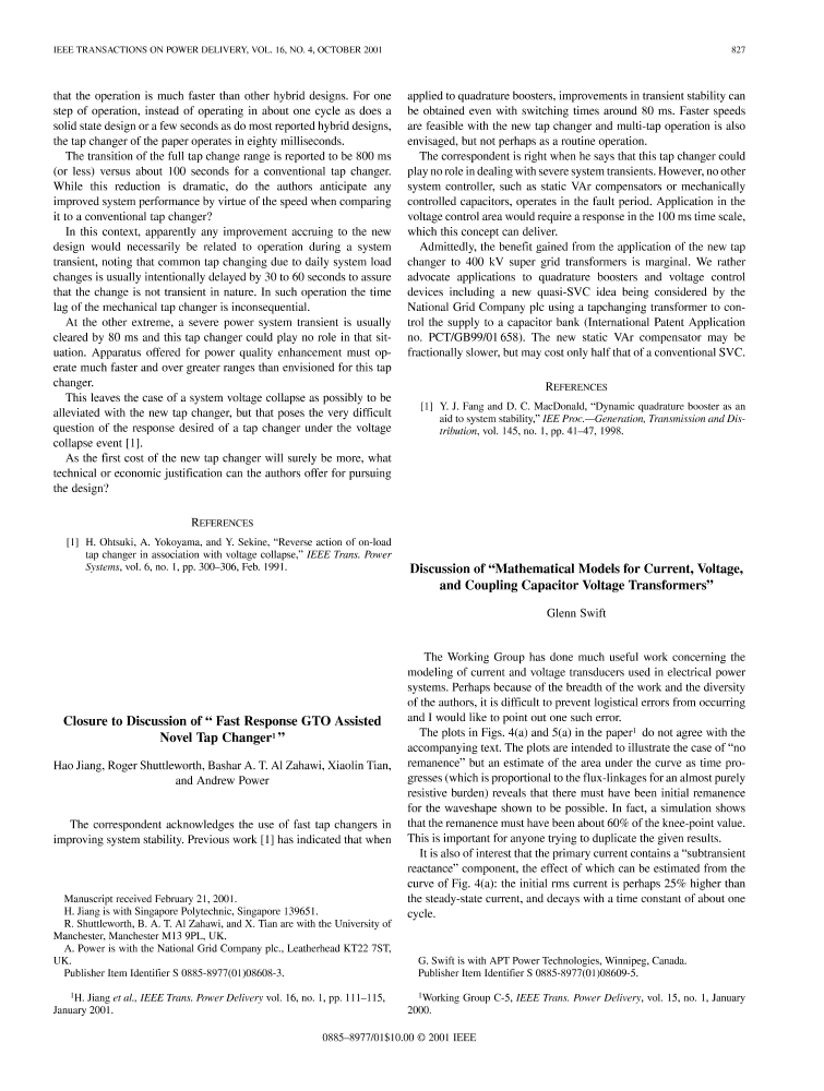 Discussion of "mathematical models for current, voltage, and coupling ...