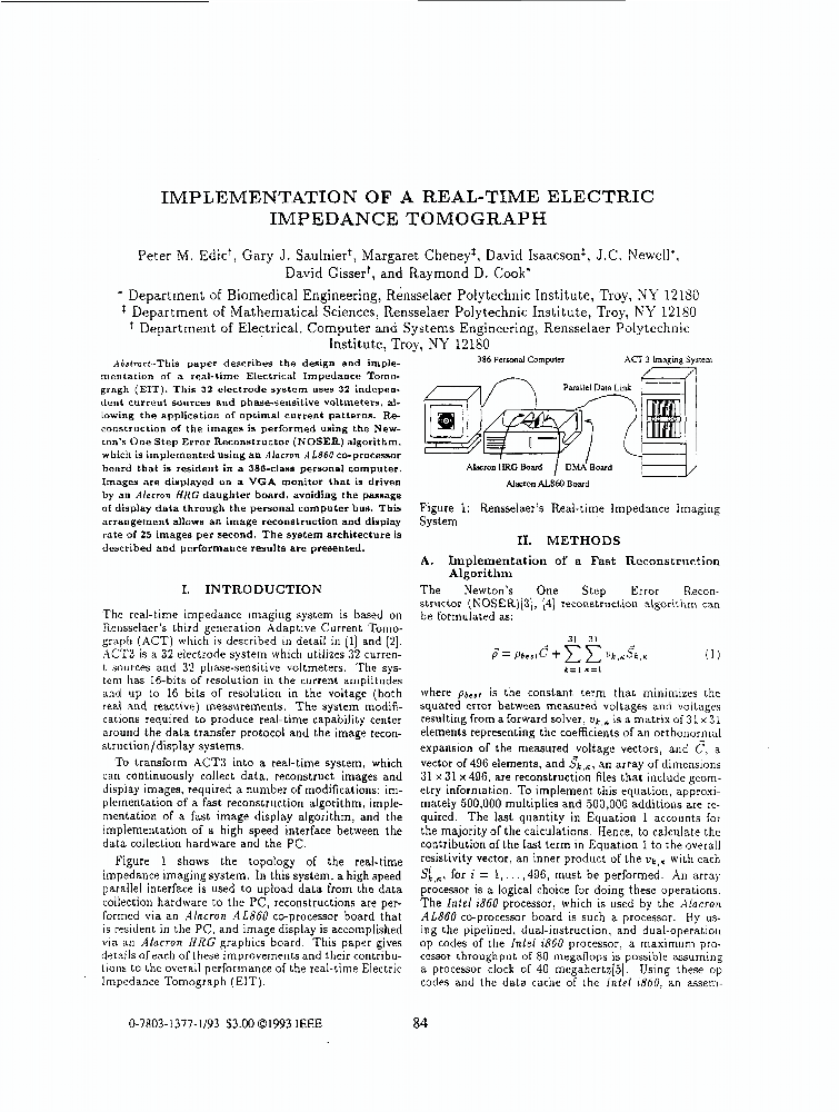 Implementation of a real-time electric impedance tomograph | IEEE ...
