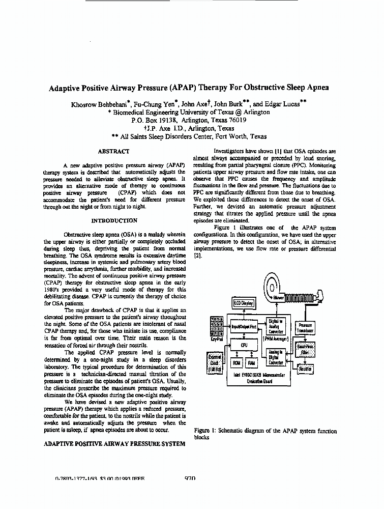 Adaptive positive airway pressure (APAP) therapy for obstructive sleep ...