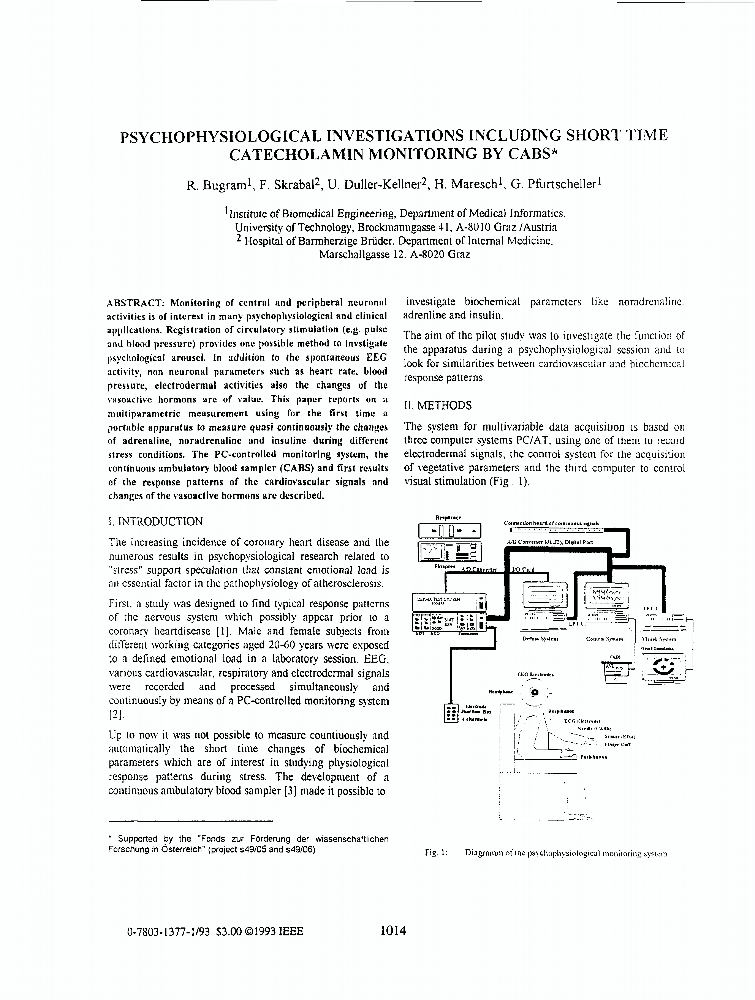 Psychophysiological investigations including short time catecholamin ...