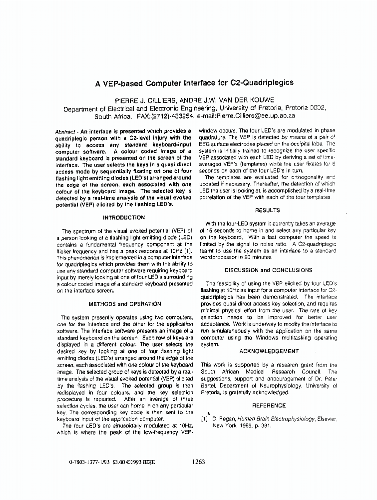 A VEP-based computer interface for C2-ouadriplegics | IEEE Conference ...