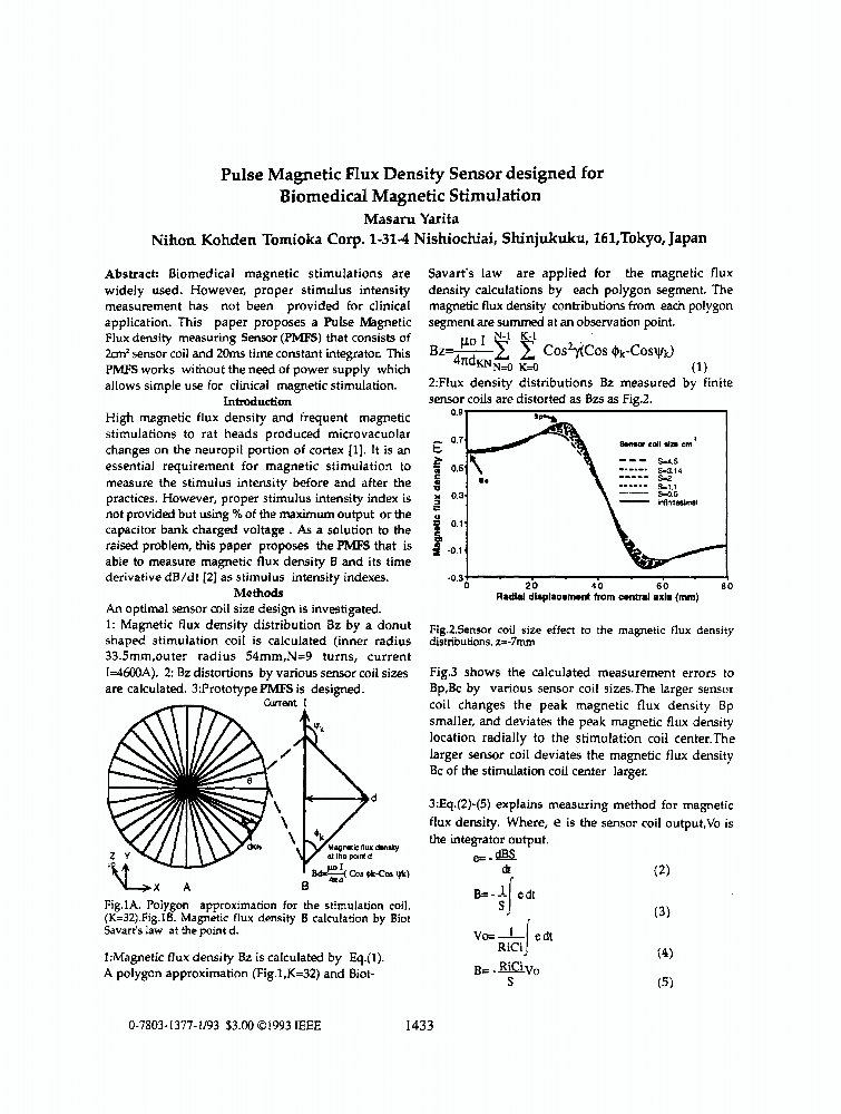 Pulse magnetic flux density sensor designed for biomedical magnetic stimulation | IEEE ...