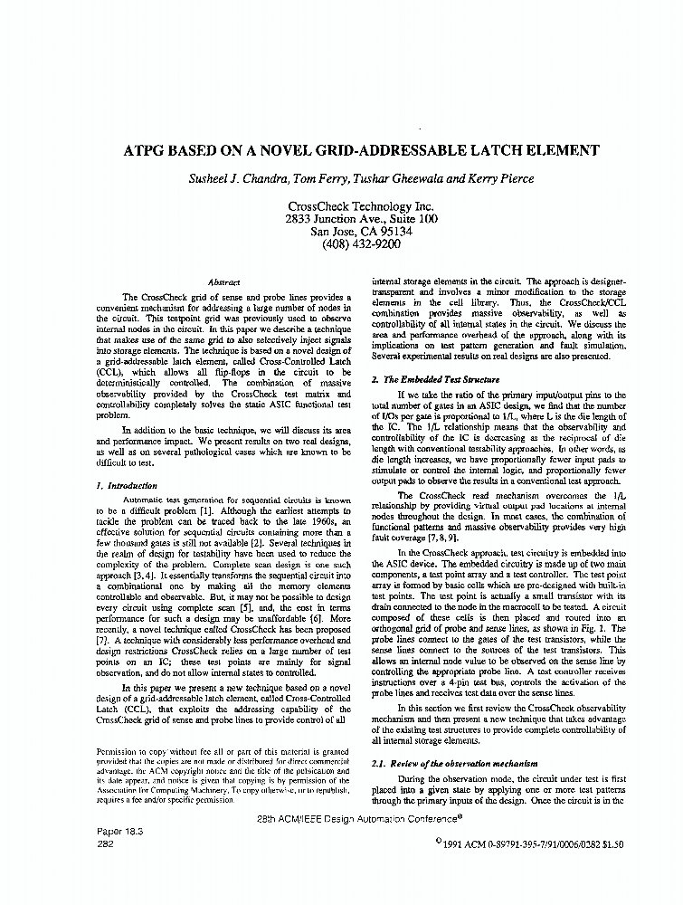 ATPG based on a novel grid-addressable latch element | IEEE Conference ...