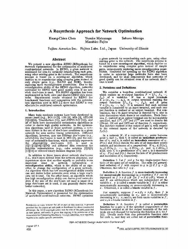 A resynthesis approach for network optimization | IEEE Conference ...