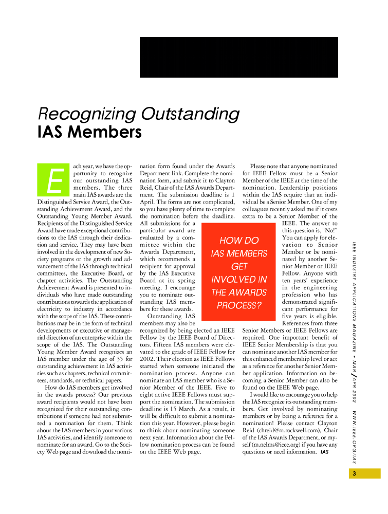 Recognizing outstanding IAS members | IEEE Journals & Magazine | IEEE ...