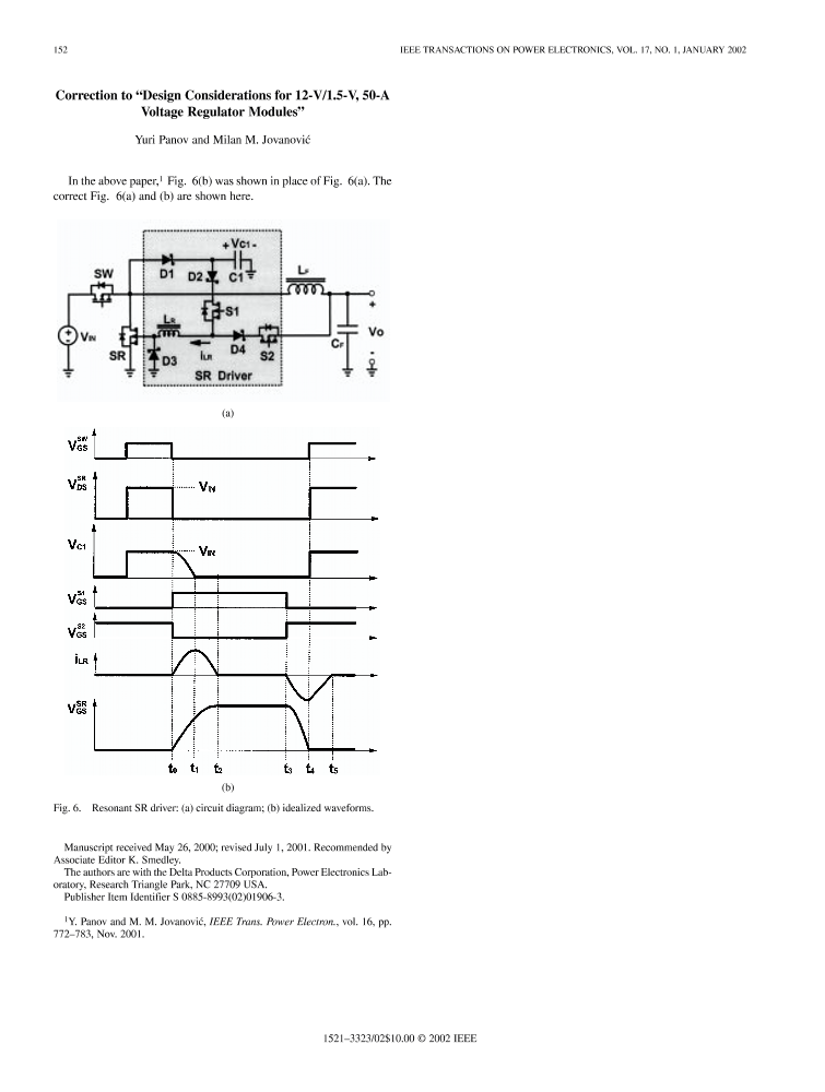 Correction to "Design considerations for 12-v/1.5-v, 50-a voltage ...