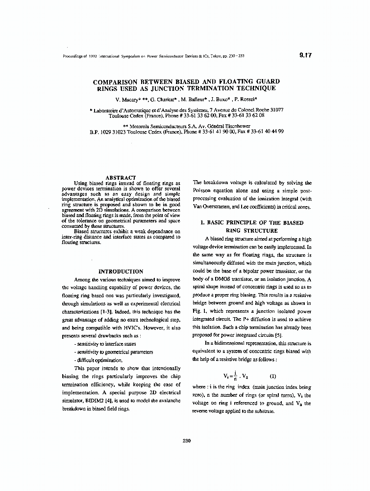 Comparison between biased and floating guard rings used as junction ...