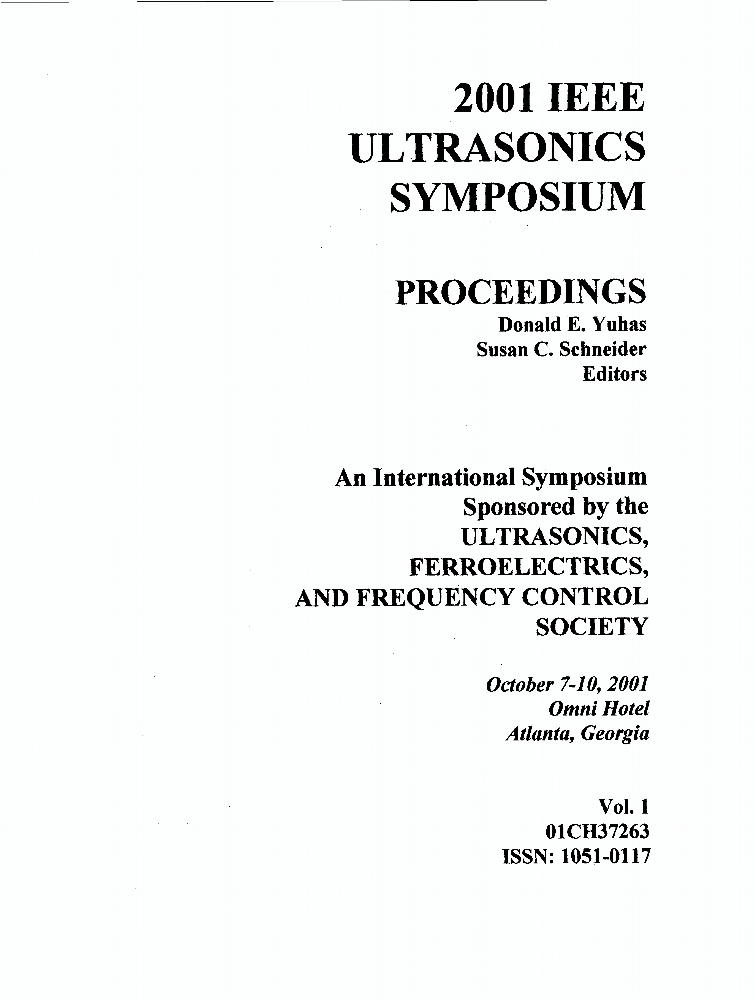 2001 IEEE Ultrasonics Symposium. Proceedings. An International ...