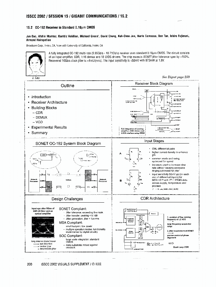 OC-192 receiver in standard 0.18/spl mu/m CMOS | IEEE Conference ...