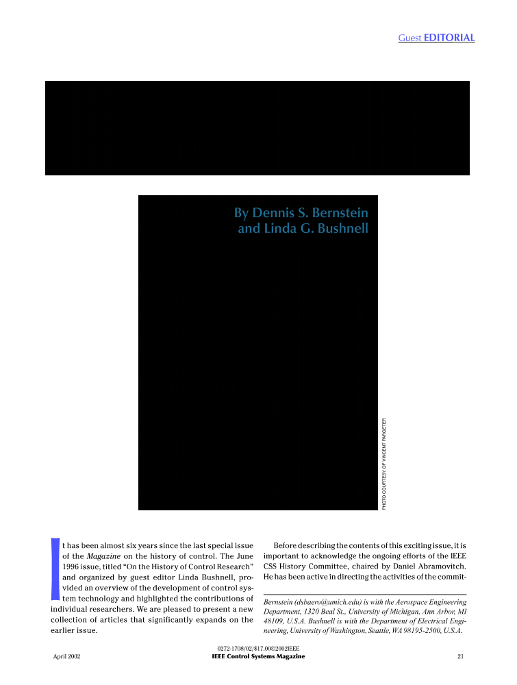 The history of control: from idea to technology | IEEE Journals ...