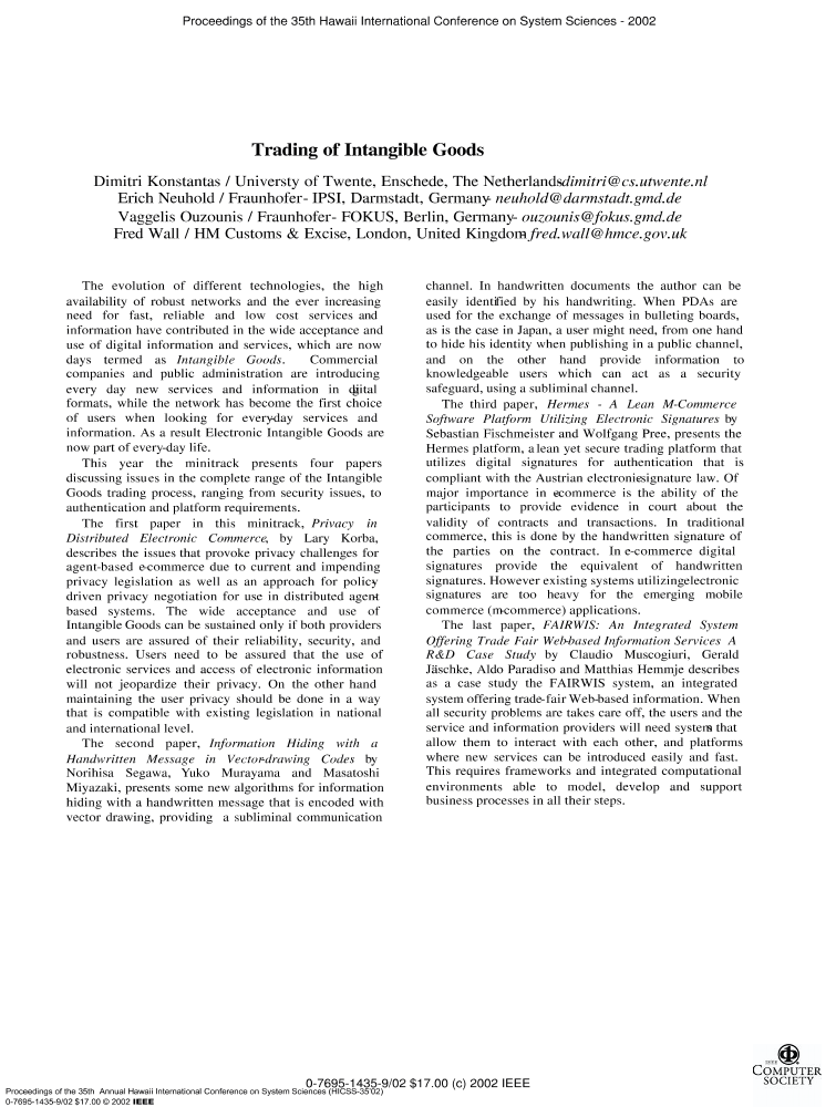 Trading of intangible goods | IEEE Conference Publication | IEEE Xplore