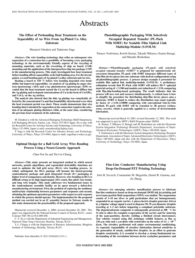 Abstracts | IEEE Journals & Magazine | IEEE Xplore