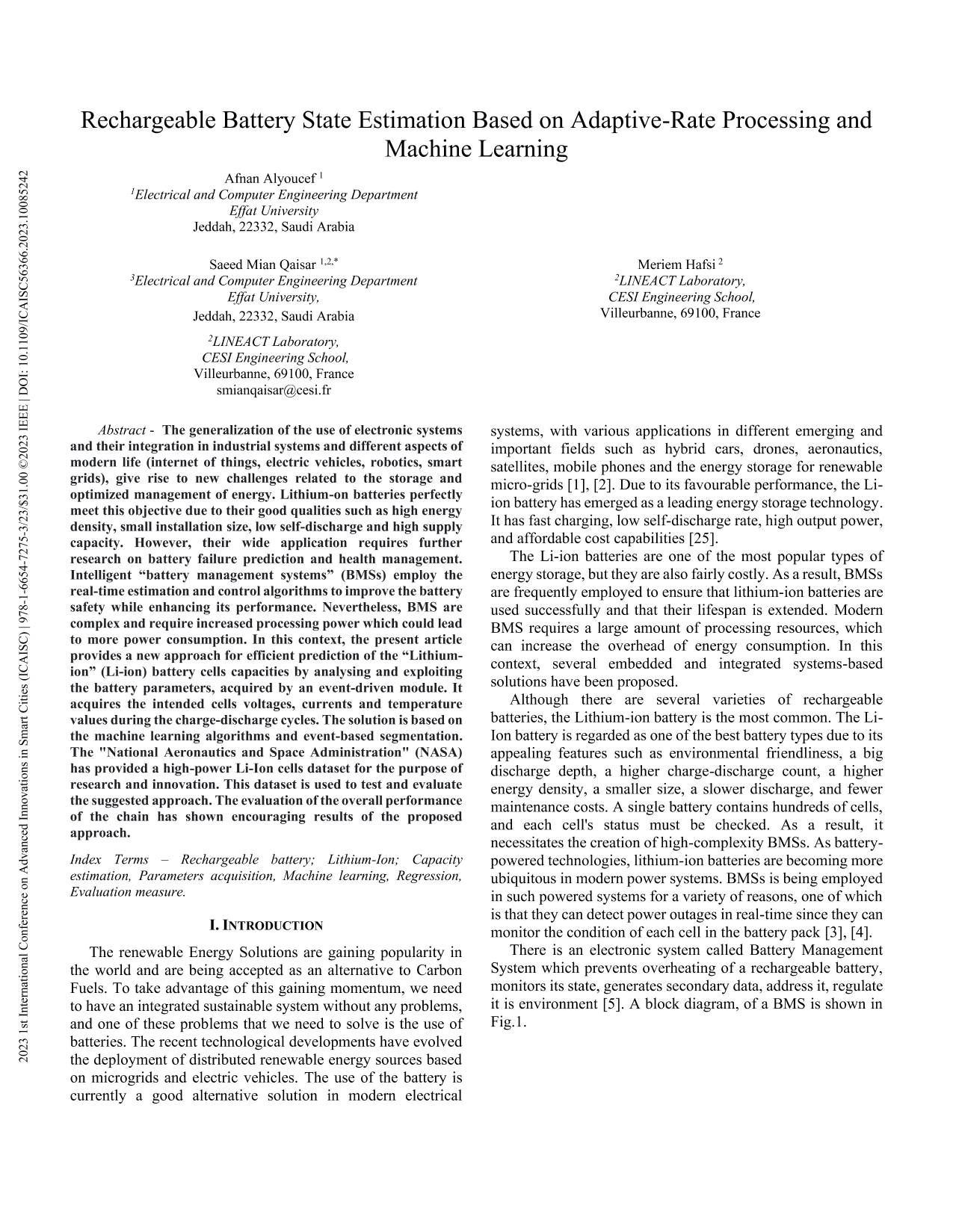 Rechargeable Battery State Estimation Based on Adaptive-Rate Processing ...