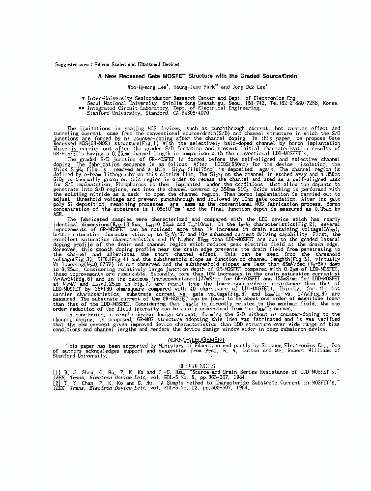 A new recessed gate MOSFET structure with the graded source/drain ...