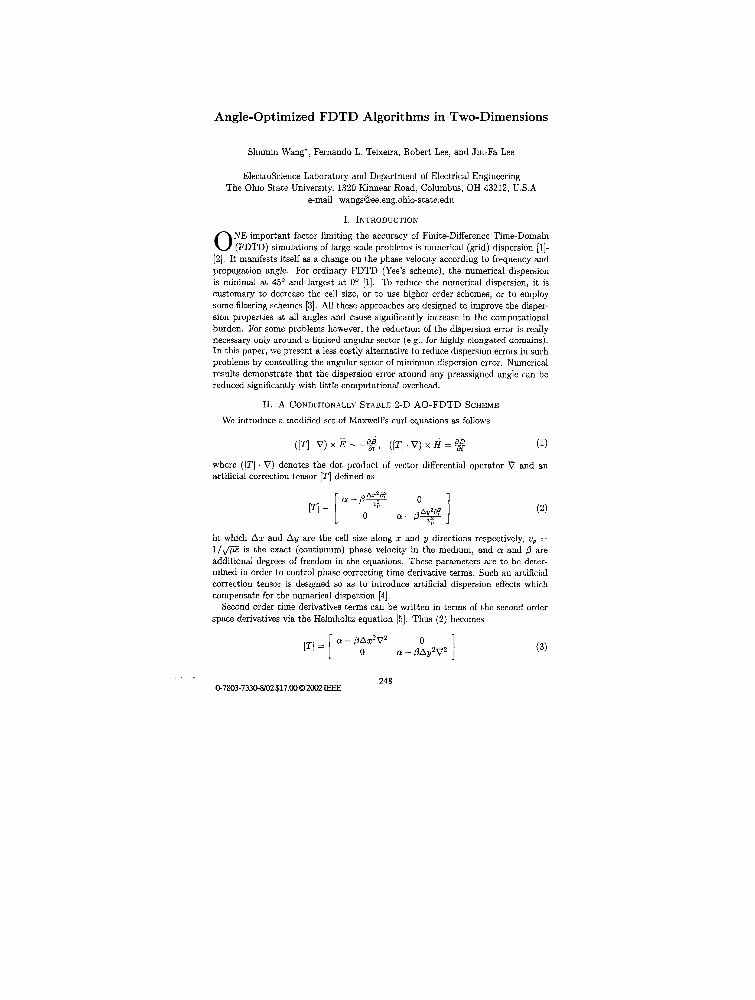 Angle-optimized FDTD algorithms in two-dimensions | IEEE Conference Publication | IEEE Xplore